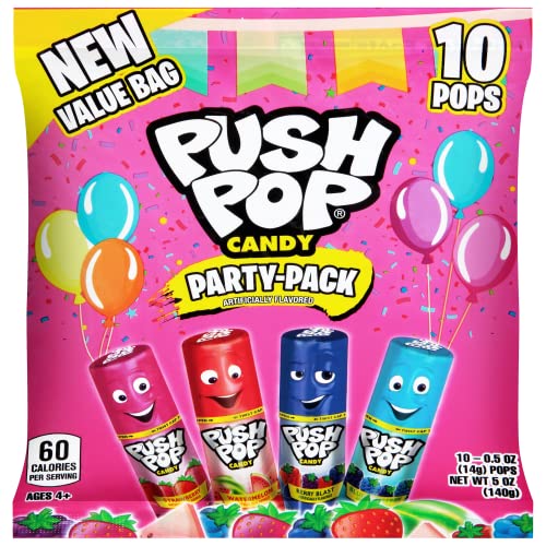 Push Pop Individually Wrapped Bulk Lollipop Variety Summer Party Pack ...