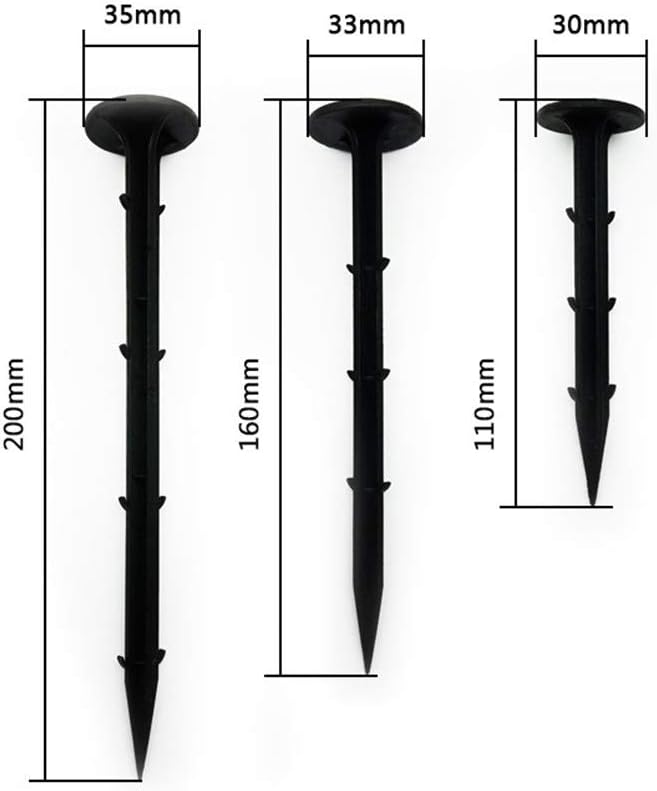 50 Pack Black Plastic Garden Securing Pegs, Anti-shedding Ground ...