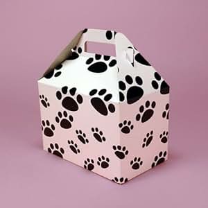 Amazon.com: Cardboard Paw Print Gable Boxes 9" X 6" X 6" - Bakery Boxes ...