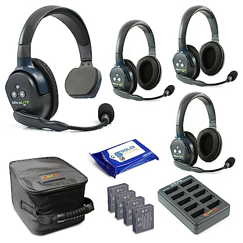 Eartec UL413 Ultralite Full Duplex Wireless Headset Communication for 4 ...