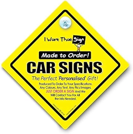 Suction Cup Car Sign Car Sign Made to Order Personalised Baby On Board ...
