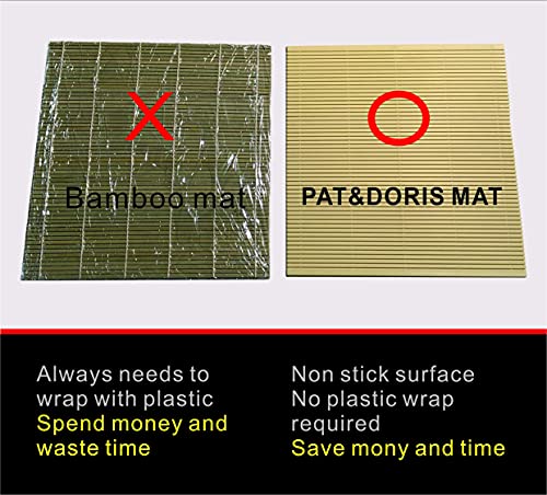 PAT & DORIS Deluxe Plastic Sushi Mat Nonstick Sushi Rolling Mat plastic ...
