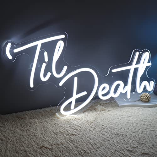 Planzo Til Death LED Neon Light Sign Wall Decor Bedroom Gothic ...