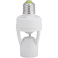 PIR Motion Sensor Light Socket, E27 Screw Light Bulb Holder LED PIR ...