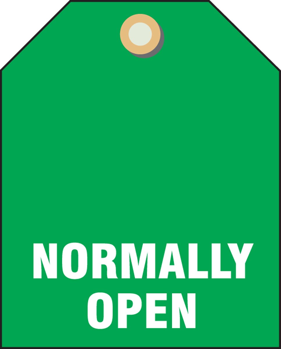 Accuform TDW222 Plastic"Normally Open" Valve IDENTIFIER Tag, 2-1/2" H x ...