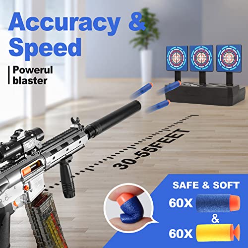 Automatic Toy Guns for Nerf Guns Automatic Toy Gun, M416 Auto-Manual Soft Toy Gun with 120 Darts ...