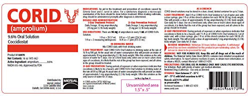 CORID for Chickens Multi—Animal Chicken & Goat Coccidiostat Amprolium 9 ...