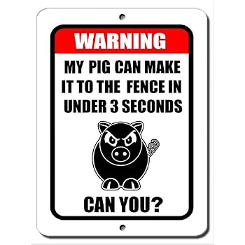 Amazon.com : Animal Den Attack Pig Sign : Garden & Outdoor