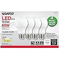Satco 4.17 Inch 9.5W A19 LED Medium Base Replacement Lamp (Pack of 4)-3000 Color Temperature ...