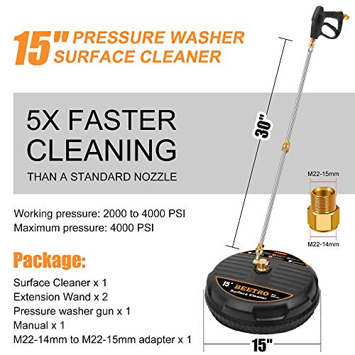 BEETRO 15 inch Pressure Washer Surface Cleaner with Pressure Washer ...