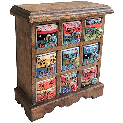 Present Company Nine Drawer Ceramic Spice Chest Hand Painted Made From ...