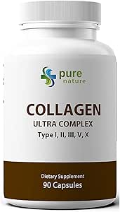 Amazon.com: PureNature Collagen Ultra Complex Types I, II, III, V & X 90 Capsules (1) : Health ...