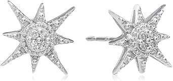 Amazon.com: Elmas Jewelry Sterling Silver 0.04 Carat Round (I-J Color ...