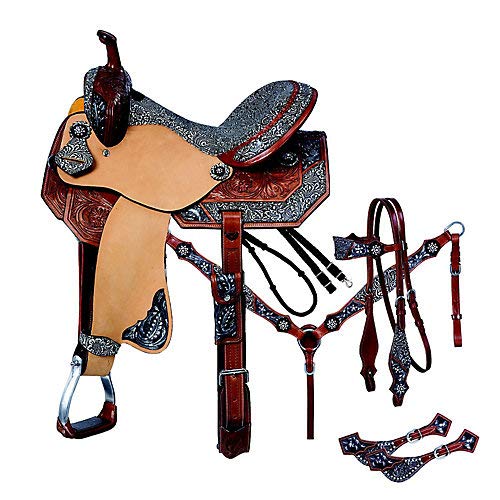 Tough-1 Silver Royal Jameson Barrel Saddle 5-PC Package 15 | Horse Tack ...