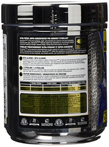 MuscleTech Pro Series Neurocore, Pre Workout Powder, Icy Blue Raspberry ...