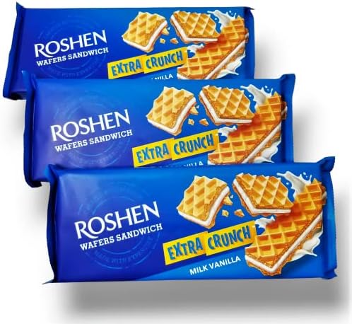 Roshen Extra Crunch Wafers MILK VANILLA 142g" price in Saudi Arabia ...