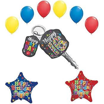 Amazon.com: Sweet 16 Birthday Car Keys Shaped 38" Mylar Balloon: Toys ...