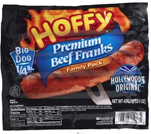 Hoffy Premium Beef Franks - 1/4 Lb Big Dogs - 2 Family Size Packages ...