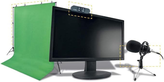 Kit Complet - Pack streamer pro HD 4 en 1 : micro + webcam + fond vert ...
