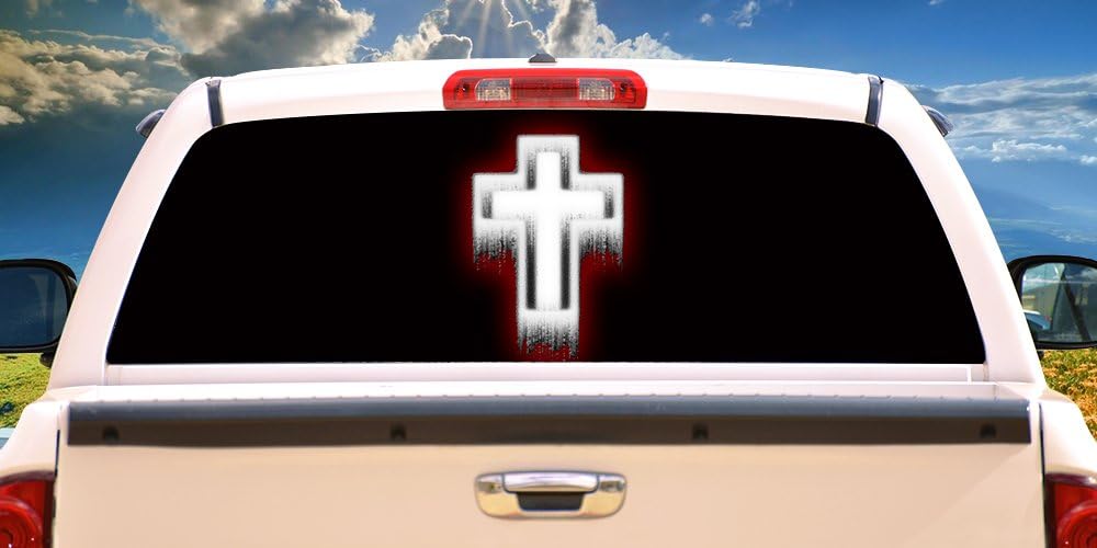 Amazon.com: SignMission Cross 1Rear Window Graphic Back Truck SUV ...