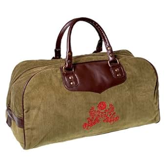 Amazon.com | Olive N Figs Olive Corduroy Weekender/Duffel Bag - 100% ...