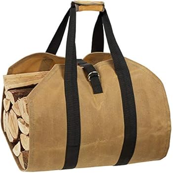 Amazon.com: Syntrific Canvas Fireplace Carrier Log Tote Bag Indoor 40 ...