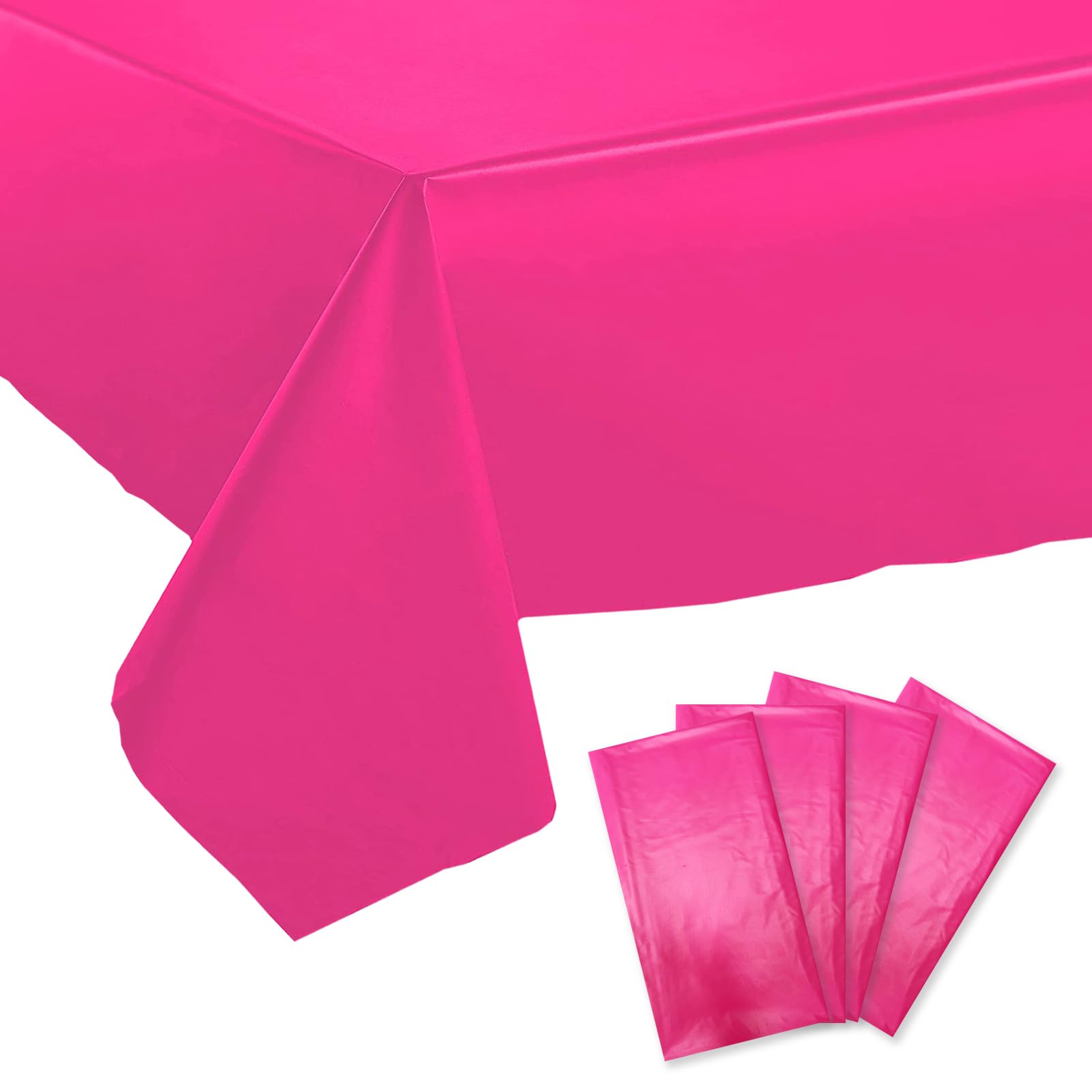 PKNOON Plastic Table Cloth 4 Pack Table Cloths for Parties Rectangle ...