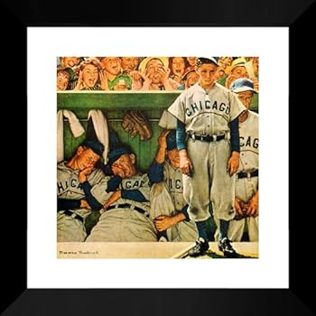 Amazon.com: Cubs Dugout 20x20 Framed Art Print by Norman Rockwell ...