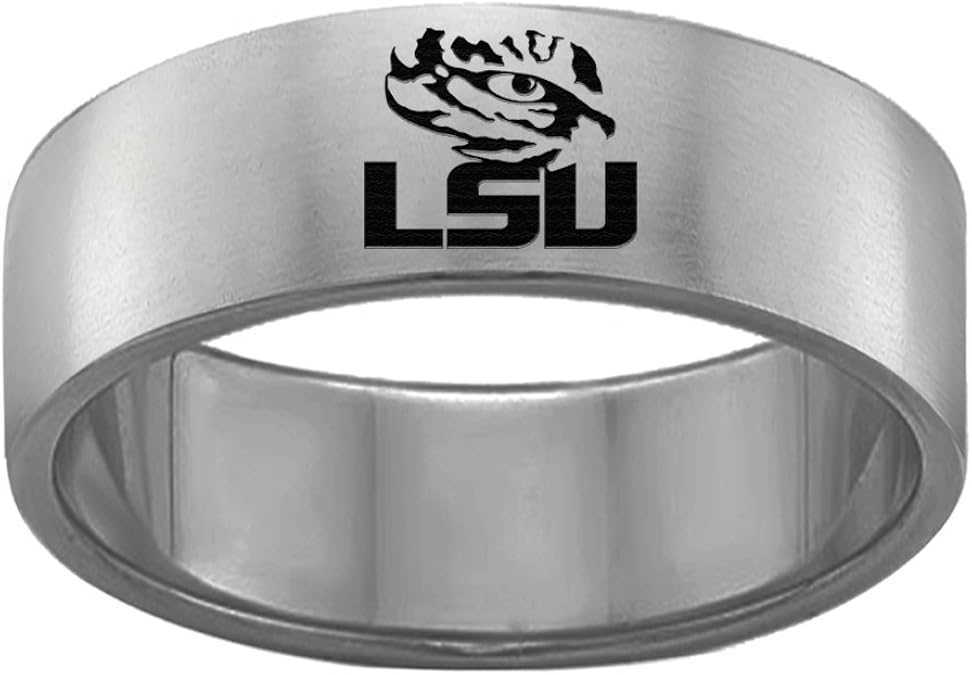 Louisiana State University LSU Tigers College Rings Stainless Steel 8MM ...