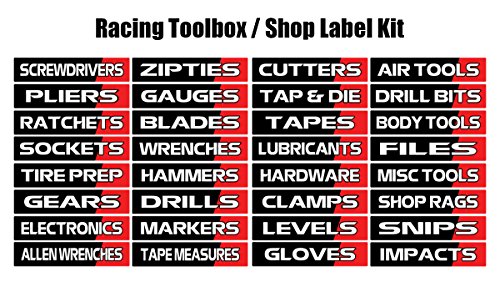 Toolbox Label Vinyl Decal Kit - Racing Edition - Toolbox, - Want It All