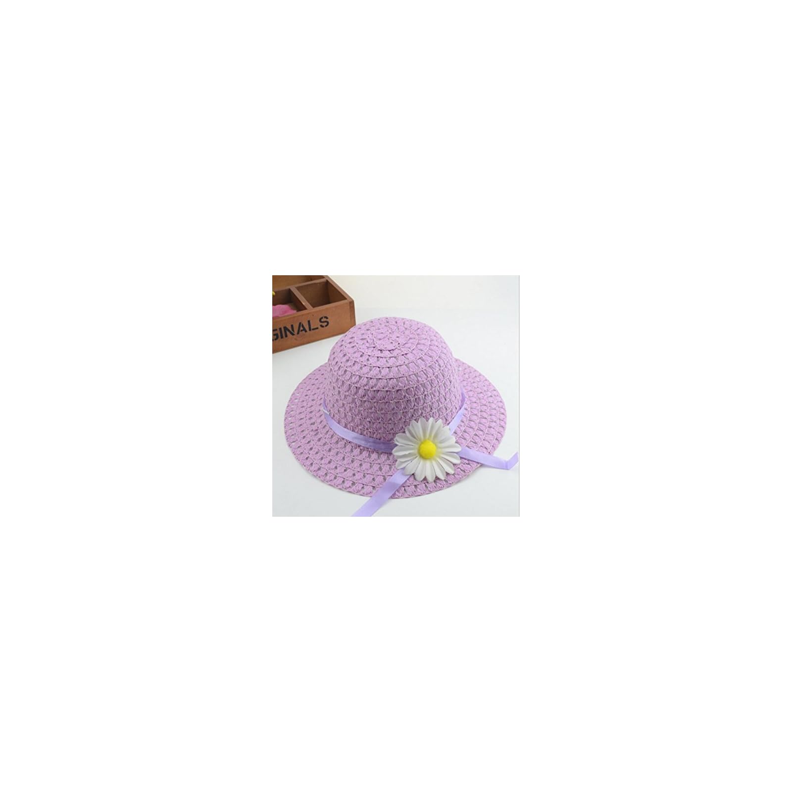 Girls Sunflower Straw Tea Party Hat Set (9 Pcs, Assorted Colors) - Epic ...