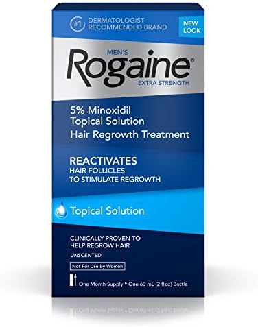 Men's Rogaine Extra Strength 5 Pure Minoxidil Topical Solution for Hair ...