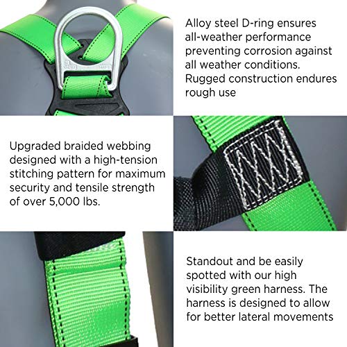 AFP Universal Full-Body Fall Protection Safety Harness With Dorsal D ...