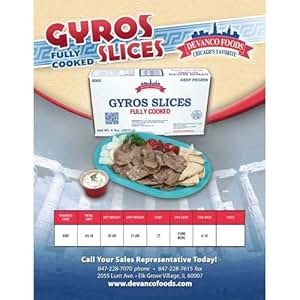 Amazon.com : Devanco Gyro Fully Cooked Slices, 5 Pound -- 4 per case ...