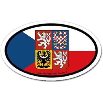 Amazon.com: Czech Republic CZ Flag Car Bumper Sticker Decal Oval ...