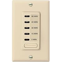Intermatic EI205 5/15/30/45/60 Minute Electronic in-Wall Countdown Auto ...
