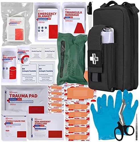 Emergency Trauma Kit, Emergency Treatment Care EMT First Aid Kit 【Black ...