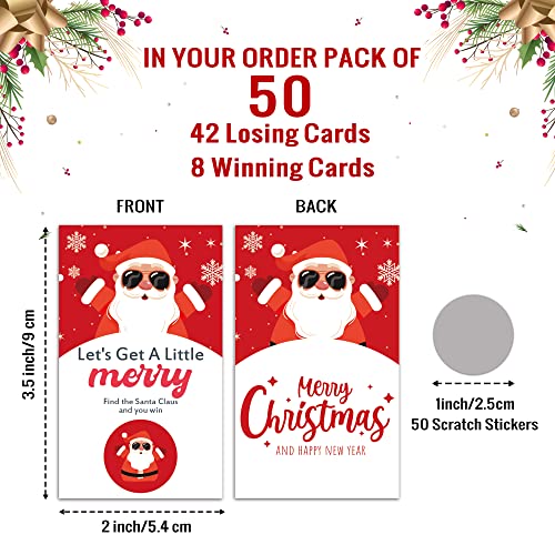 50 Christmas Party Games Scratch Off Game Cards, Holiday Raffle Ticket ...