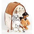 Amazon.com: Unipak 12" Plush Dog House Carrying Case with Five (5 ...