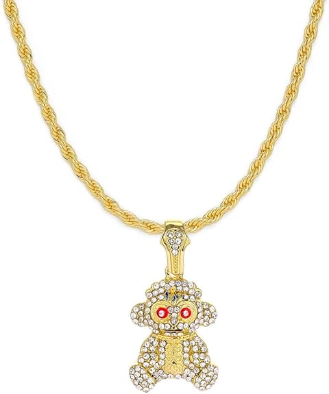 Bling Iced Out Silver Gold Artificial Diamond Young Boy NBA Never ...