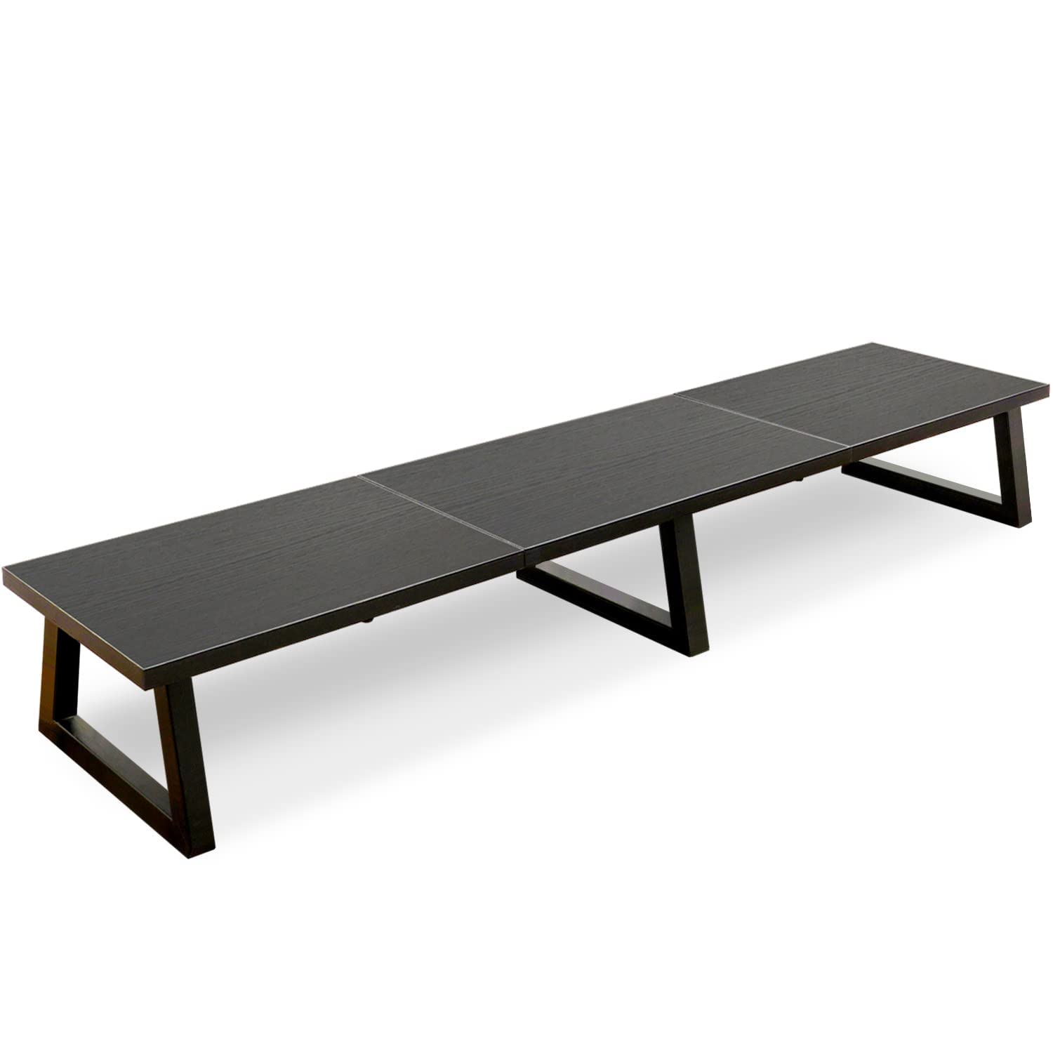 TEAMIX Black 42 inch Dual Monitor Riser,Wood and Steel Long Monitor ...