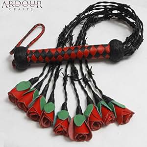 Amazon.com : Genuine Real Leather Thorny Rose Flogger with Thorn ...