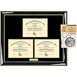 Amazon.com : Triple Diploma Frame Horizontal Certificate Frames ...