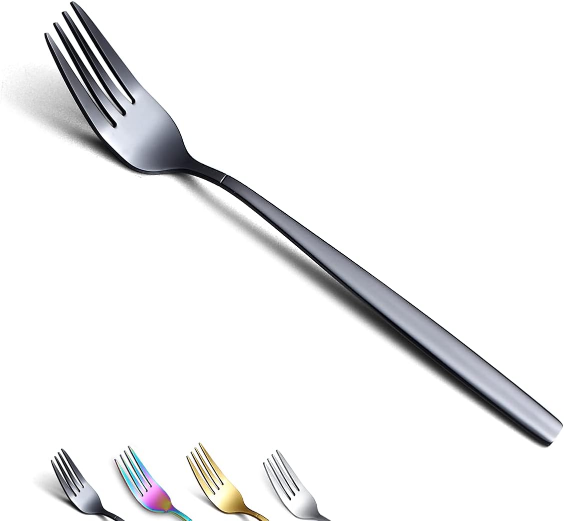 Amazon.com | Berglander Black Dinner Forks of 4, Stainless Steel ...