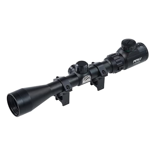 PINTY Rifle Scope, 3-9x40 Red Green Illuminated Mil Dot with ...