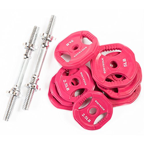 Dumbbells Set with 30lb Weight Plates: BodyRock Free Weights Home Gym ...