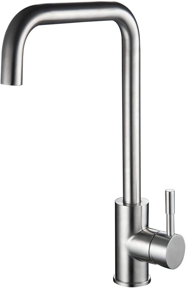 Heable Stainless Steel Kitchen Sink Tap, 360° Swivel Right Angle Bend ...