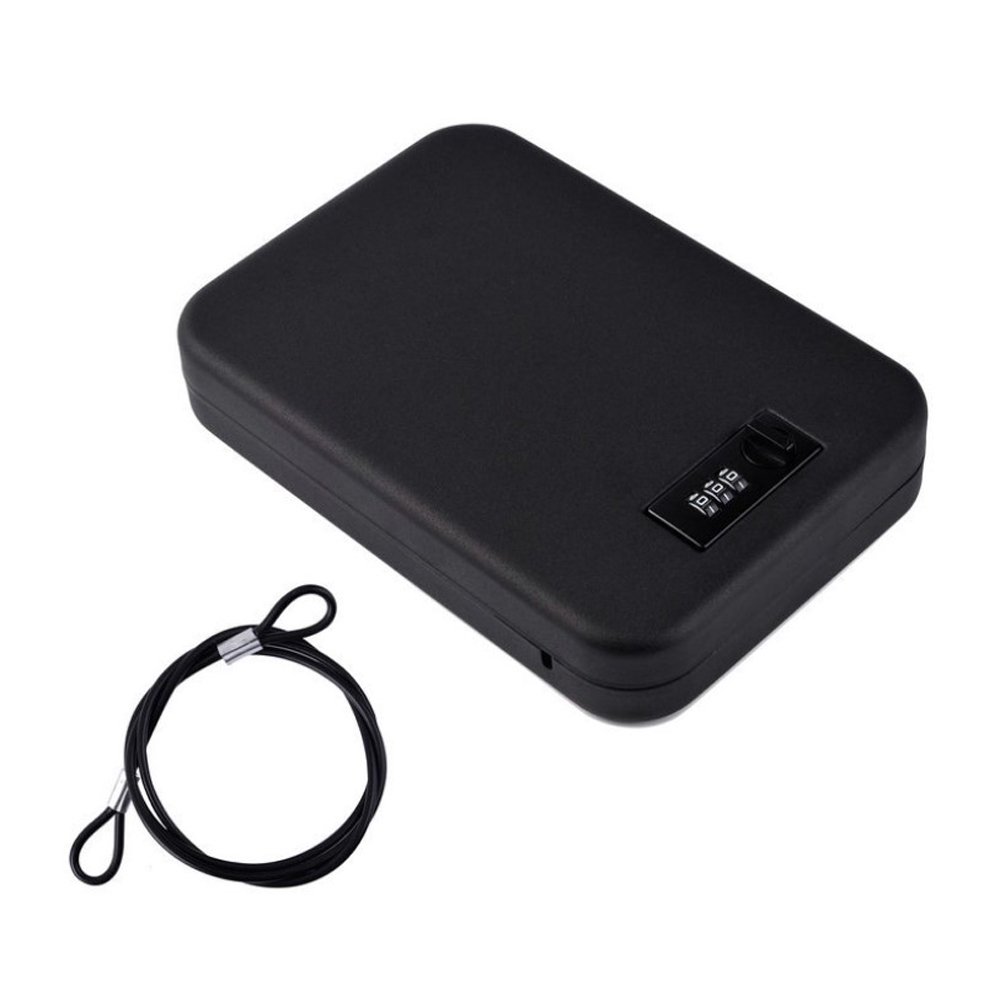 NUZAMAS Portable Safe Steel Combination Cable Lockbox Safe for Travel ...