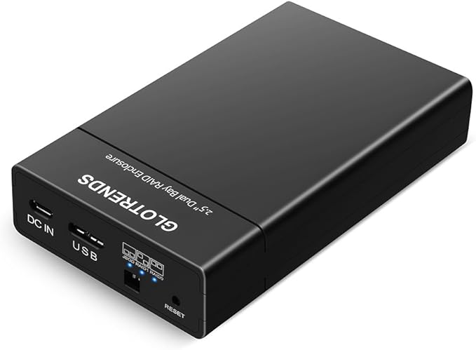 HDD USB RAID Enclosure Storage - GLOTRENDS 25R 2 Bay USB 3.0 Hard Drive ...