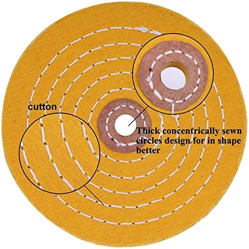 SCOTTCHEN PRO Buffing Polishing Wheel 6 inch White (60 Ply) & Yellow ...